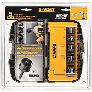 DEWALT 5 PC Impact Hole Saw Set