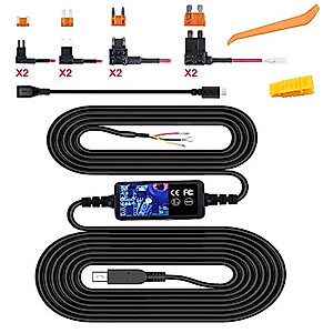 Dash Cam Hardwire Kit, Mini USB Hard Wire Kit Fuse for Dashcam, Plozoe 12V-24V to 5V/2A Car Dash Camera Charger Power Cord（13ft）