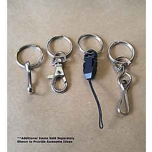Bulk 100 Pack - 1" Key Rings - Heat Treated Heavy Duty & Durable Premium Split Ring Keychains by Specialist ID