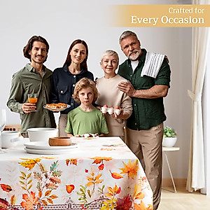 Maison d' Hermine 100% Cotton Table Cover - 60"x90" Rectangle Decorative Tablecloth - Washable Tablecloths for Dining, Home, Farmhouse & Party - for Thanksgiving & Christmas - Amarante Collection