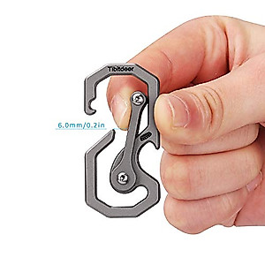 Tibitdeer Titanium Key Chain, Multifunctional Carabiner Keychain Heavy Duty Car Key Chains Organizer for Men and Women