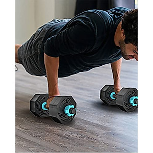 Weights Dumbbells Set,20LB Adjustable ARUNDO Exercise Equipment for Home Gym Workouts,Free Weights Muscle Building Barbell Set for Men/Women