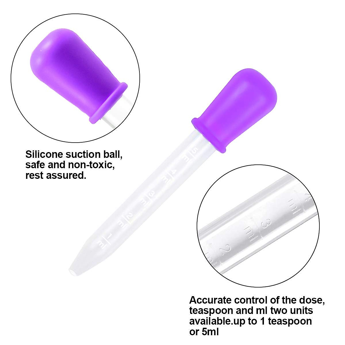 10 Pcs Liquid Droppers Pipettes with 1 Cleaning Brush, 5ML Silicone and Plastic Eyedropper Transfer Pipette with Scale for Children Kids Medicine Science Candy Gummy Molds Crafts (Multicolour)