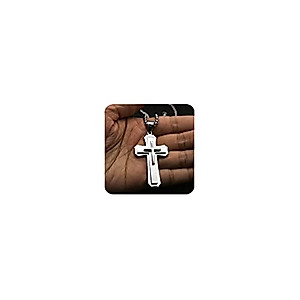 𝟮𝟬𝟮𝟯 𝐔𝐩𝐠𝐫𝐚𝐝𝐞𝐝 Cross necklace for men Christian gifts for women,silver necklaces for teen girls chain mens religious essentials fear of god jewelry men's stainless steel faith boys pendant cadenas para hombres