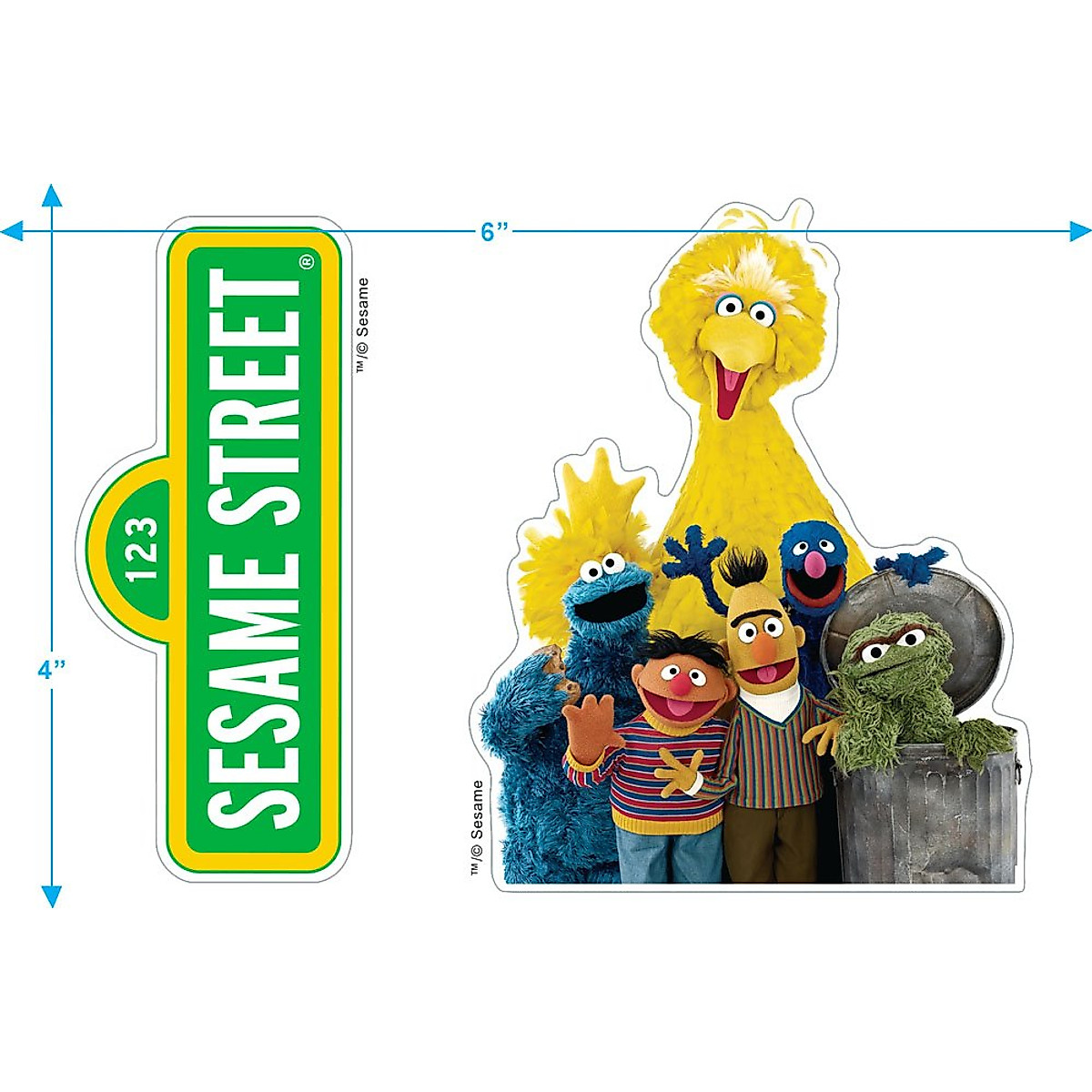 Popfunk Sesame Street Big Bird Oscar Bert Ernie Grover T-Shirt & Stickers - Medium