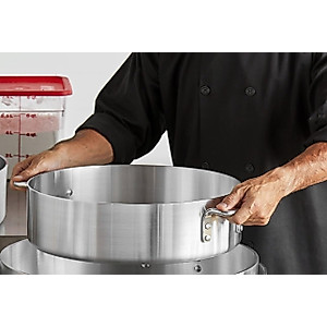 Soro Essentials- 40 qt. Heavy Weight Aluminum Brazier 6 mm Thickness- Brazier with Riveted Handles Perfect for Roasting Sauteing Searing and Pan Frying