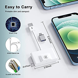 SSUCA CarPlay Wireless Adapter for Factory Wired CarPlay 2023 Upgrade Plug & Play Wireless CarPlay Dongle Converts Wired to Wireless Fast and Easy Use Fit for Cars from 2015 & iPhone iOS 10+