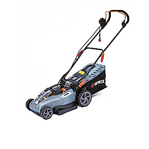SENIX Electric Lawn Mower, 17-Inch, 58V Max* Cordless Lawn Mower with Brushless Motor, 6-Position Height Adjustment, 2.5Ah Lithium Ion Battery and Charger Included, LPPX5-M, Blue