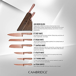 Cambridge Silversmiths Rame Hammered Copper 12-Piece Cutlery Set with Block