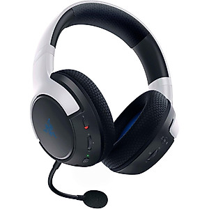 Razer Kaira Dual Wireless Gaming Headset for PlayStation 5 / PS5, PC, Mobile, PS4: Triforce 50mm Drivers - HyperClear Cardioid Mic - 2.4GHz and Bluetooth w/SmartSwitch - EQ Toggle - White/Black
