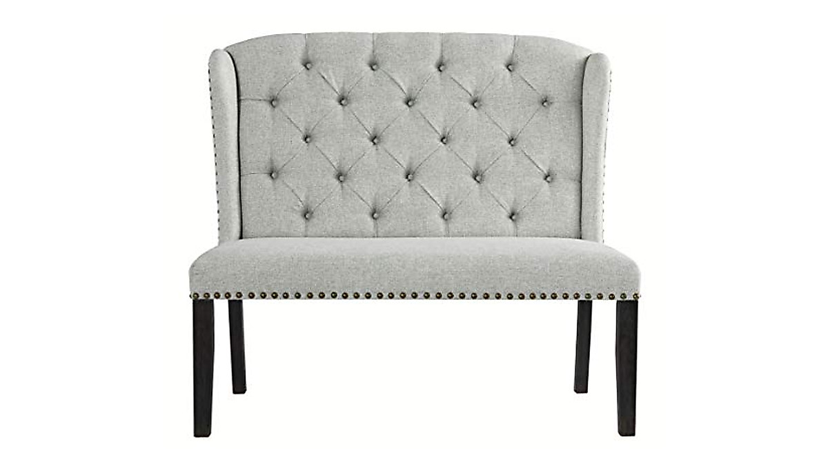 Elegant Tufted Dining Bench with Nailhead Trim