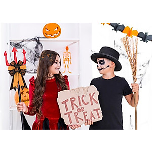 Threetols 2 Rolls 10 Yards Halloween Wired Edge Ribbon, 2.5inch Black Orange Glitter Pumpkin Burlap Ribbon, Orange Velvet Ribbon for Halloween Party DIY Craft Home Wreaths Bow Decor