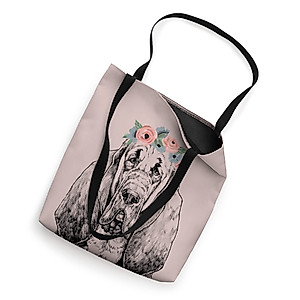 Bloodhound with Floral Headband Dog Mom Tote Bag