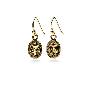 Mini Scarab Earrings - Russian Gold Finish