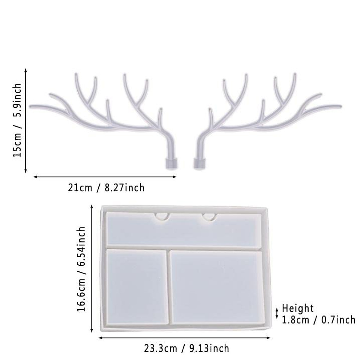 YIRUZWRD Deer Horn Silicone Molds Tree Branch Shaped Jewelry Display Holder Tray Mold Stand for Home Decoration Ring Pendant Show