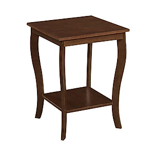 Convenience Concepts American Heritage Square End Table with Shelf, Espresso