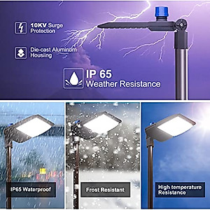 150W Parking Lot Lights 21000Lm (Eqv 600W HM/HPS) Daylight LED Parking Lot Lights with Photocell, ETL LED Pole Light IP65 Waterproof with SlipFitter Mount Energy Saving 1100KW*2/Y(5Hrs/Day)-2Pack