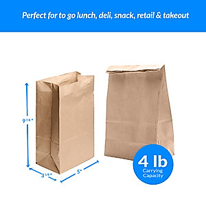 Reli. Brown Paper Bags | 500 Count | Paper Lunch Bags Ideal for Small Lunches and Crafts | Perfect for Sandwiches and Snacks