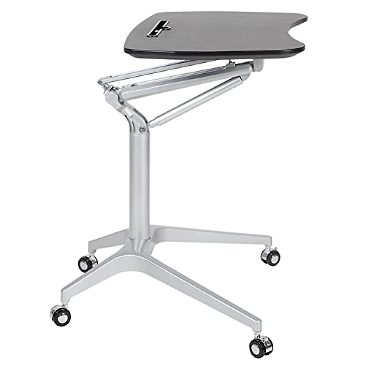 Flash Furniture Gia Mobile Sit-Down, Stand-Up Black Computer Ergonomic Desk with 28.25"W Top (Adjustable Range 29" - 41")