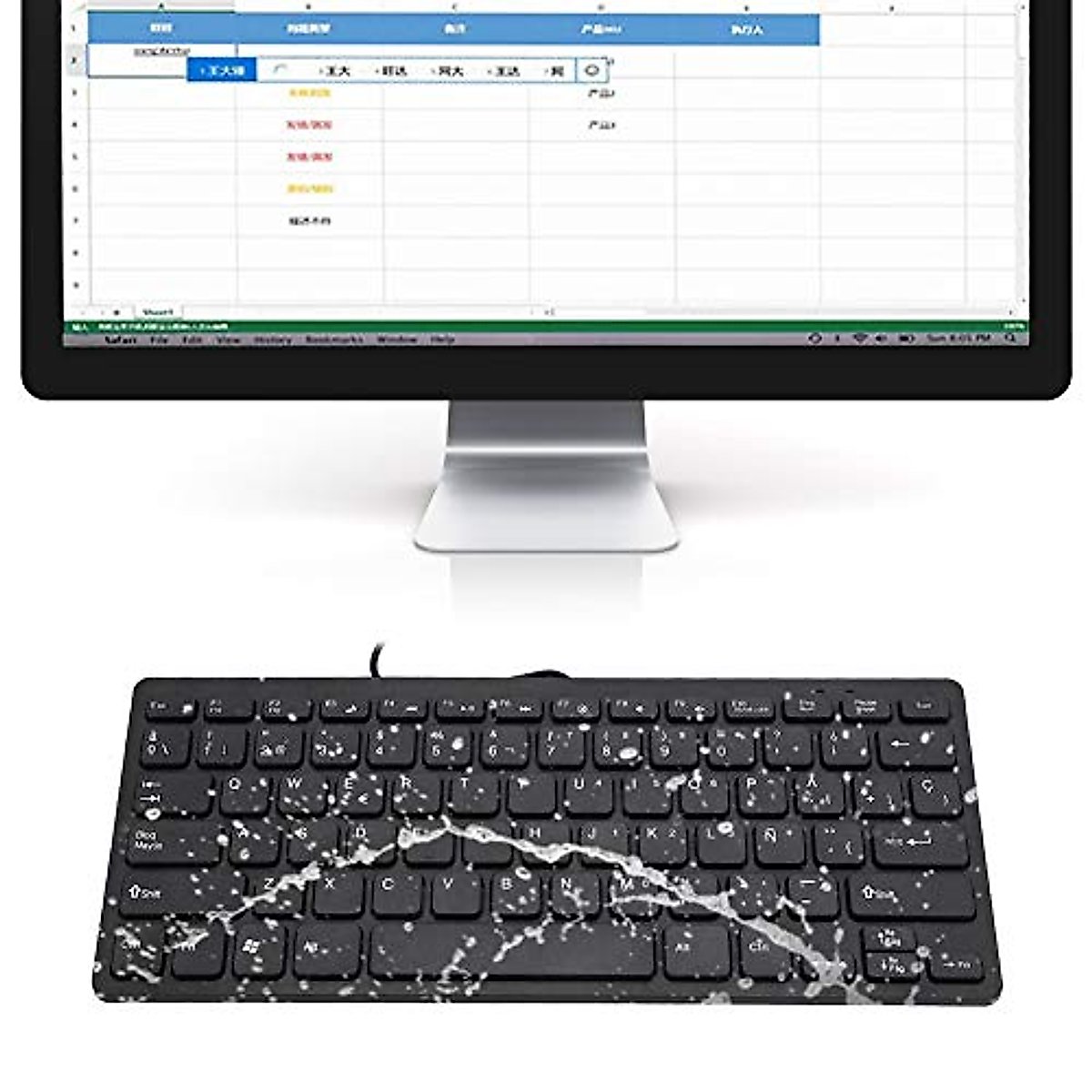 ciciglow Mini Wired Keyboard, 78 Keys Keypad, Portable Ultra Thin Mechanical Gaming Keyboard, Mini USB Wired Office Keyboard for Computer Laptop