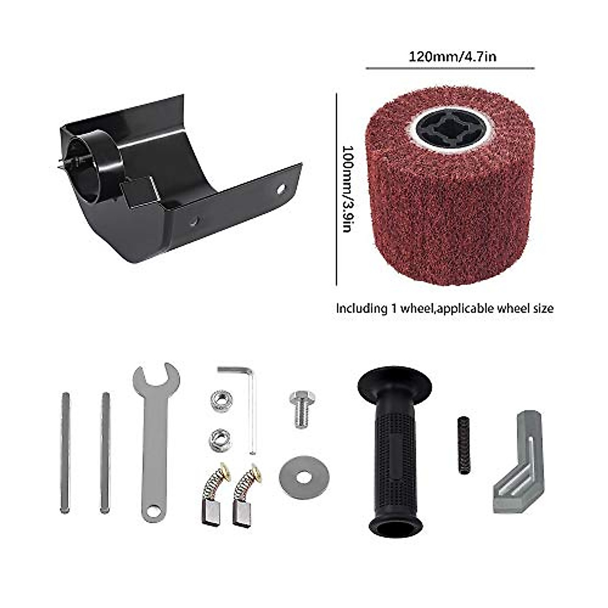 Handheld 1400W Metal Burnishing Machine,Electric Sander Polisher for Wood Stainless Steel Polishing with One Wheel,8 Variable Speed,Lock Switch,Auxiliary Handle(UL Certified)