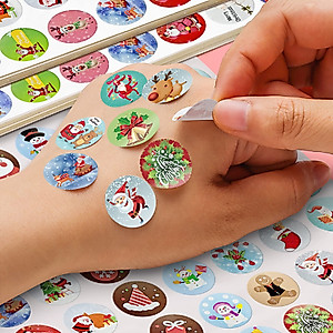 Christmas Stickers,504 PCS Christmas Stickers Labels,Snowman, Elf,Bells,Snow,Reindeer,Xmas Kids Stickers Decals for Crafts Decorations&Christmas Party Supplies (TZ-Chris-A)