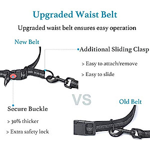 iYoShop Retractable Hands Free Dog Leash – Dual Handle Bungee Waist Leash for Small Medium and Large Large Dogs (25-150 lbs)