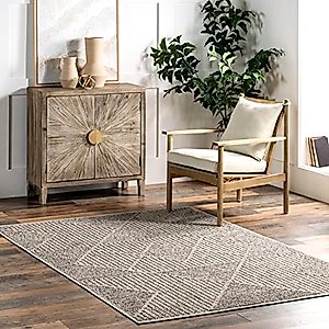 nuLOOM Katherine Moroccan High-Low Indoor/Outdoor Area Rug, 8' x 10', Gray