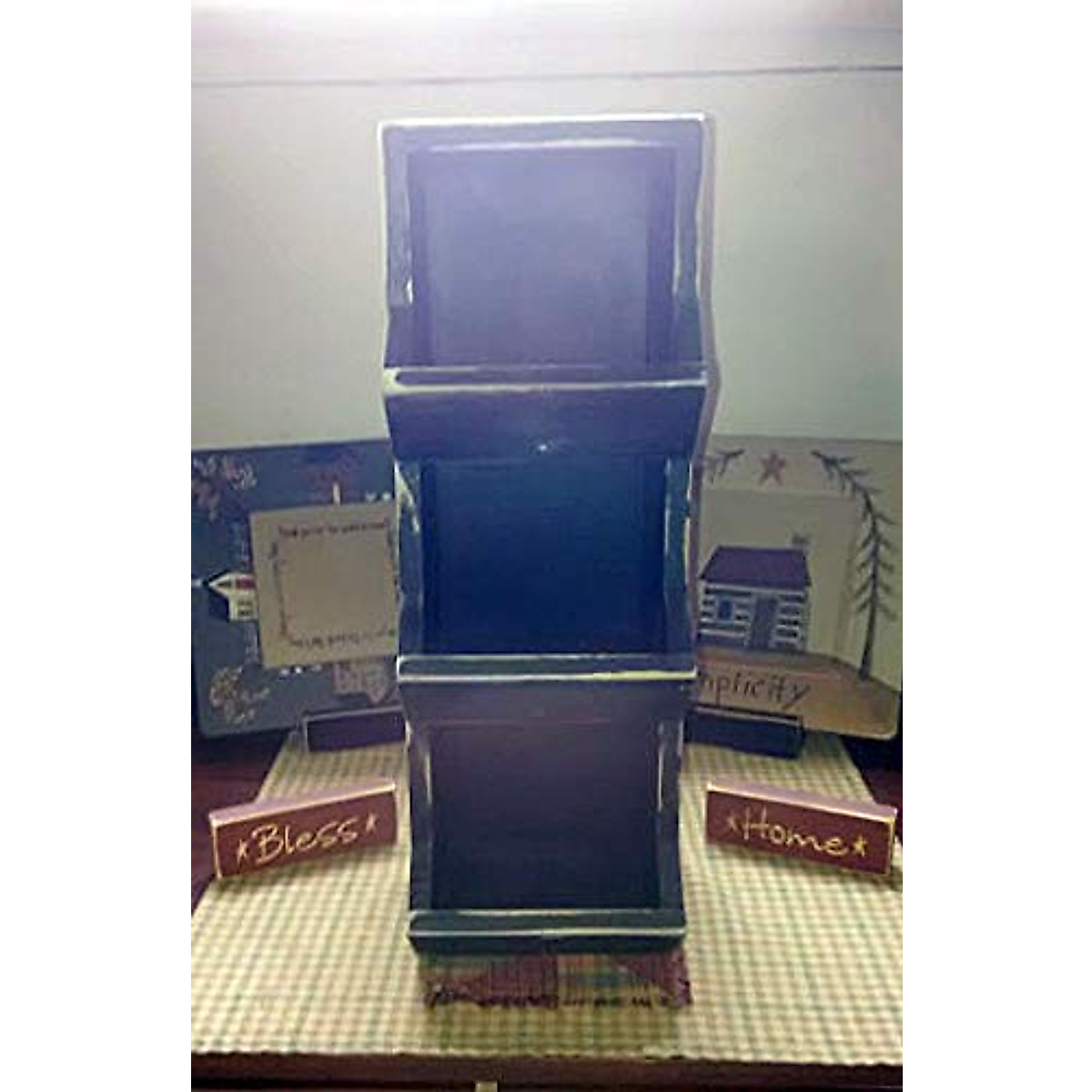 CWI Bin Shelf Vertical Primitive Country Rustic Black