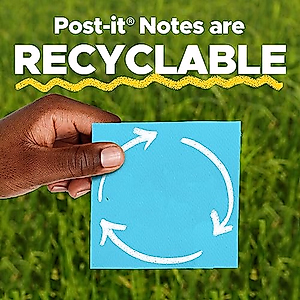 Post-it Super Sticky Notes, 3x3 in, 5 Pads, 2x the Sticking Power, Energy Boost Collection, Bright Colors, Recyclable (654-5SSUC)