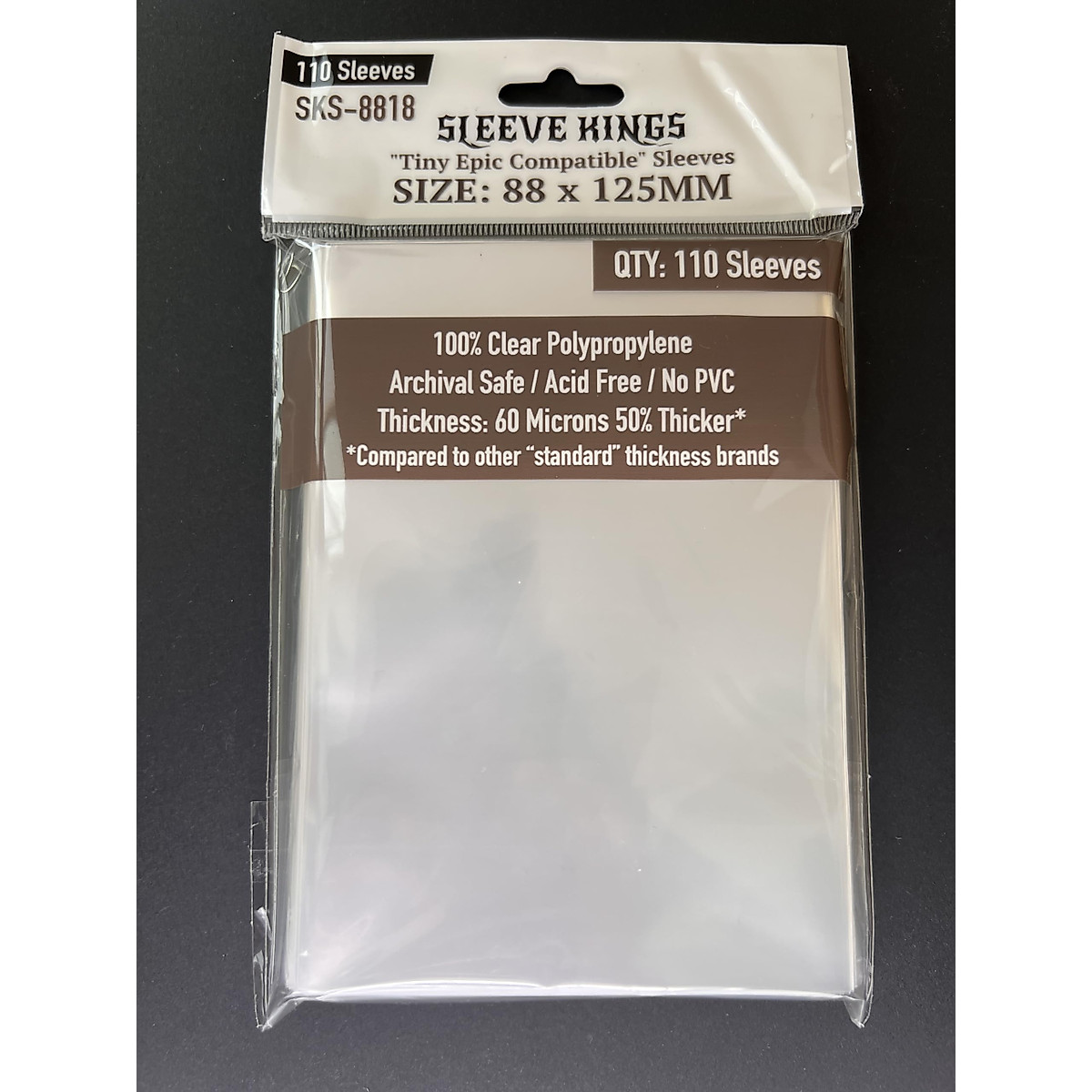 Sleeve Kings Tiny Epic Compatible Sleeves (88x125mm) - 110 Pack, 60 Microns