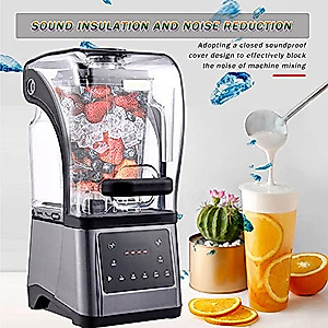 Commercial Milk Tea Shop Silent Smoothie Machine with Cover, Broken Wall Cooking Machine, Multi-Function Juice Machine, Ice Crusher ZJ666