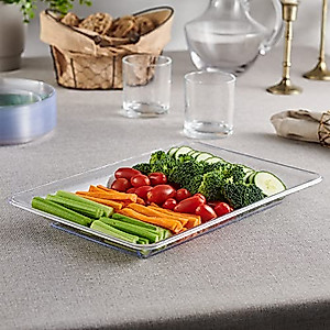 Plasticpro Plastic Serving Trays - Serving Platters Rectangle 10 X 14 Disposable Party Dish Crystal Clear Pack of 4