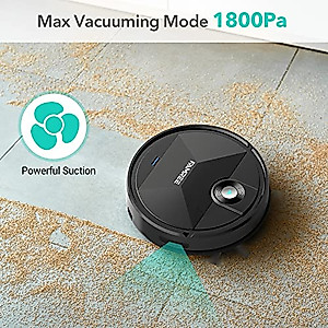 MT-200 Robot Vacuum Cleaner, 1800Pa Strong Suction WiFi/App Self-Charging Robotic Vacuums Quiet Mini Vacuum Cleaner for Pet Hair, Hard Floor, Medium-Pile Carpets