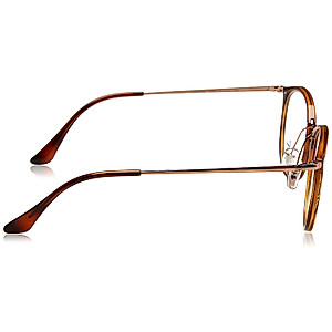 Ray-Ban RX7140 Square Prescription Eyeglass Frames, Striped Havana/Demo Lens, 51 mm