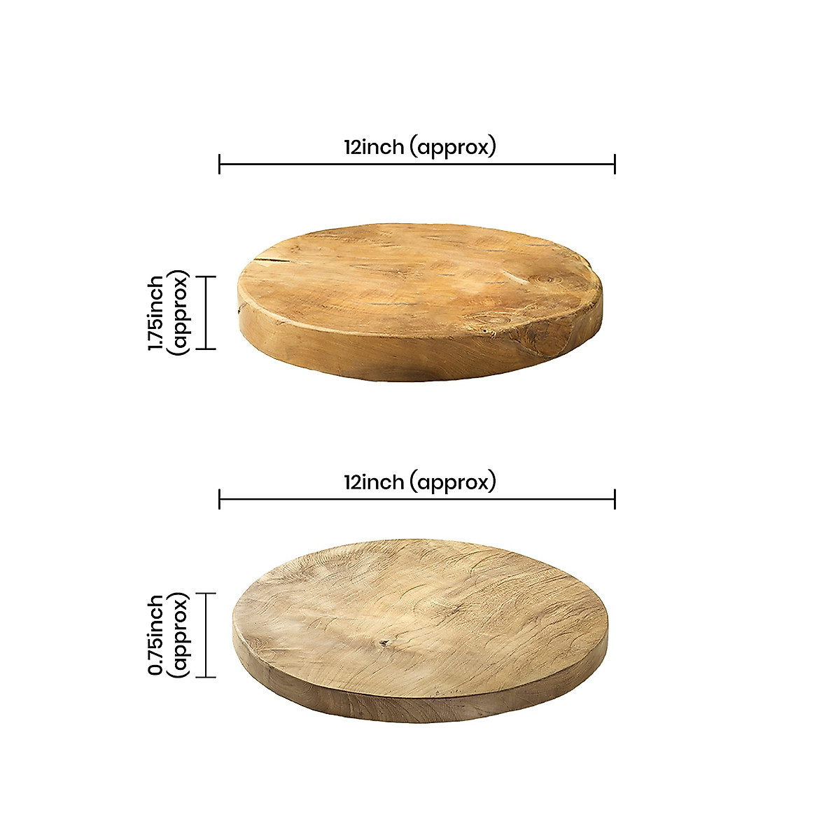 12 x 1 3/4in Round Teak Board