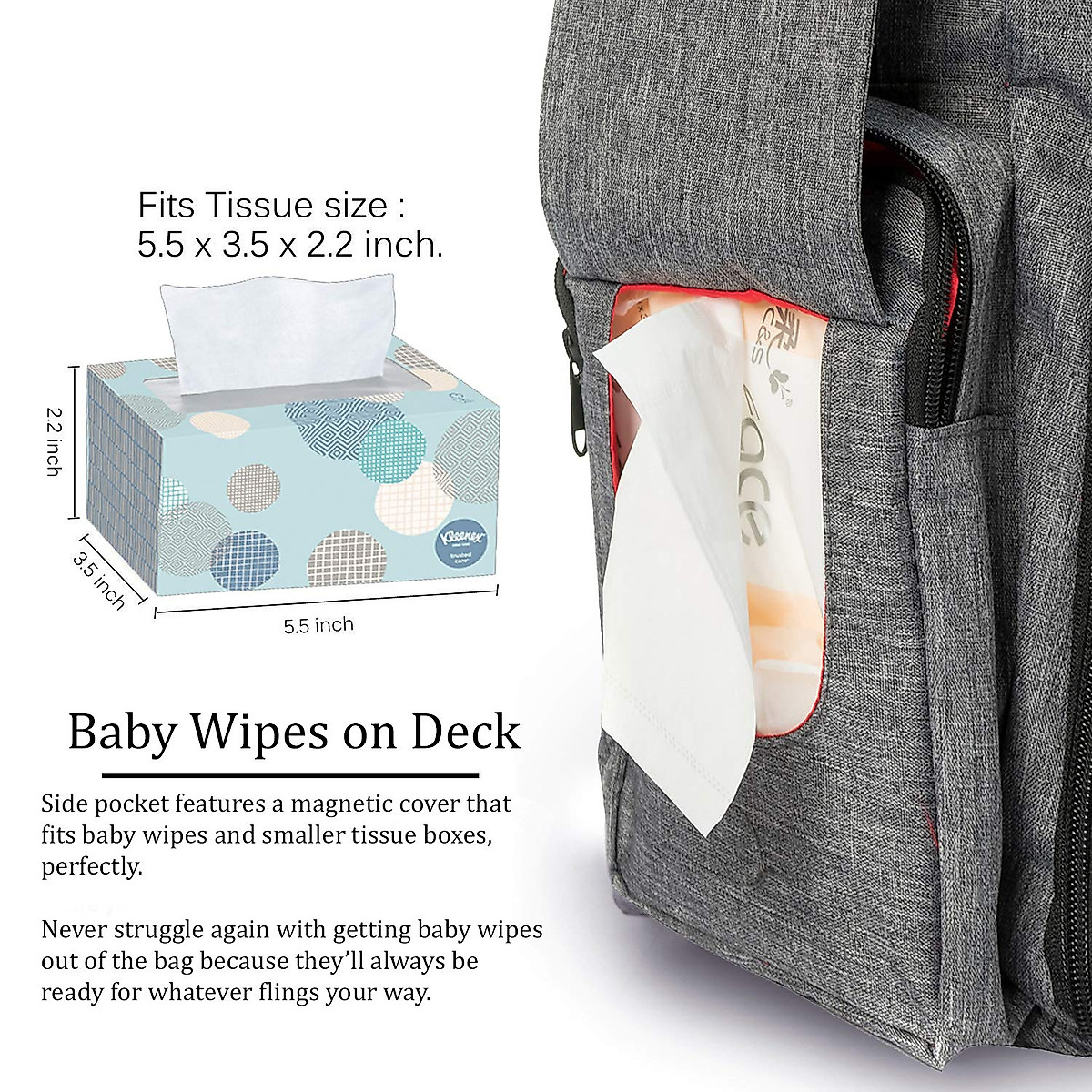 Diaper Tote Baby Nappy Messenger Bag Travel Purse For Mom & Dad w/Stroller Straps & Changing Pad Grey… (Tote)