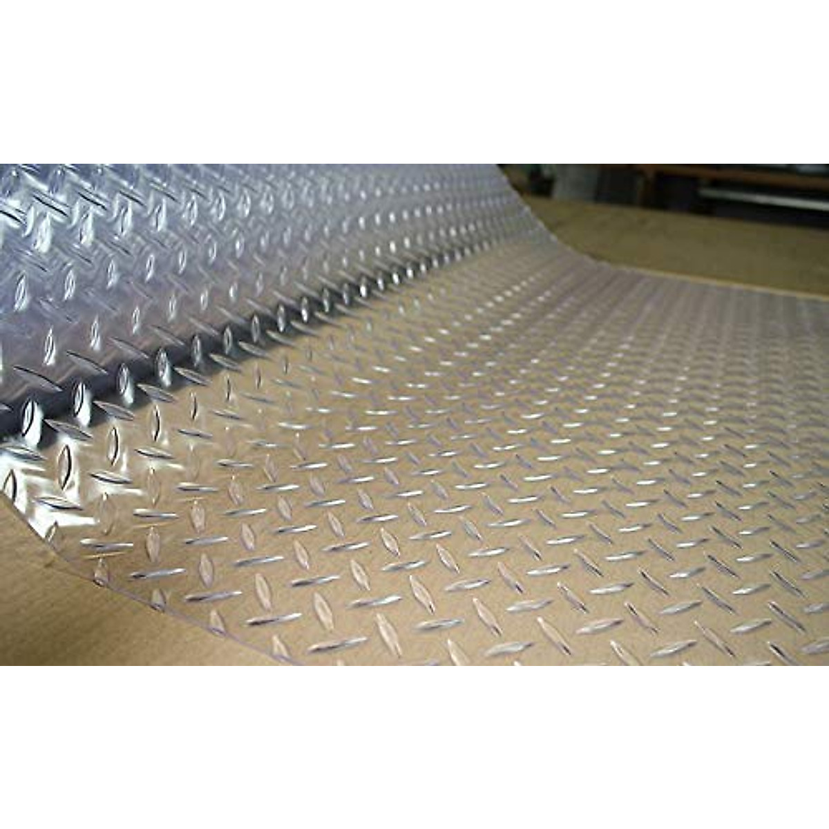 American Floor Mats - Diamond Plate Runner Mats - Durable, Abrasion Resistant Vinyl Mats, Rolls Grey 3/16" Thick x 2' x 10'