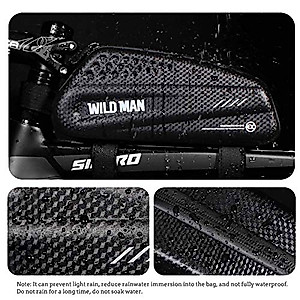 WILD MAN Waterproof Hard Shell Front Frame Bike Bag Large Capacity for Cycling Accessories Storage Suit for Road Mountain Cycling