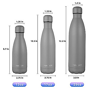 Insulated Water Bottle,YONICOER 12 OZ Double Walled Stainless Steel Metal Water Bottles, Vacuum Thermo Flasks for Daily Use, Sports, Gym, Travel,School