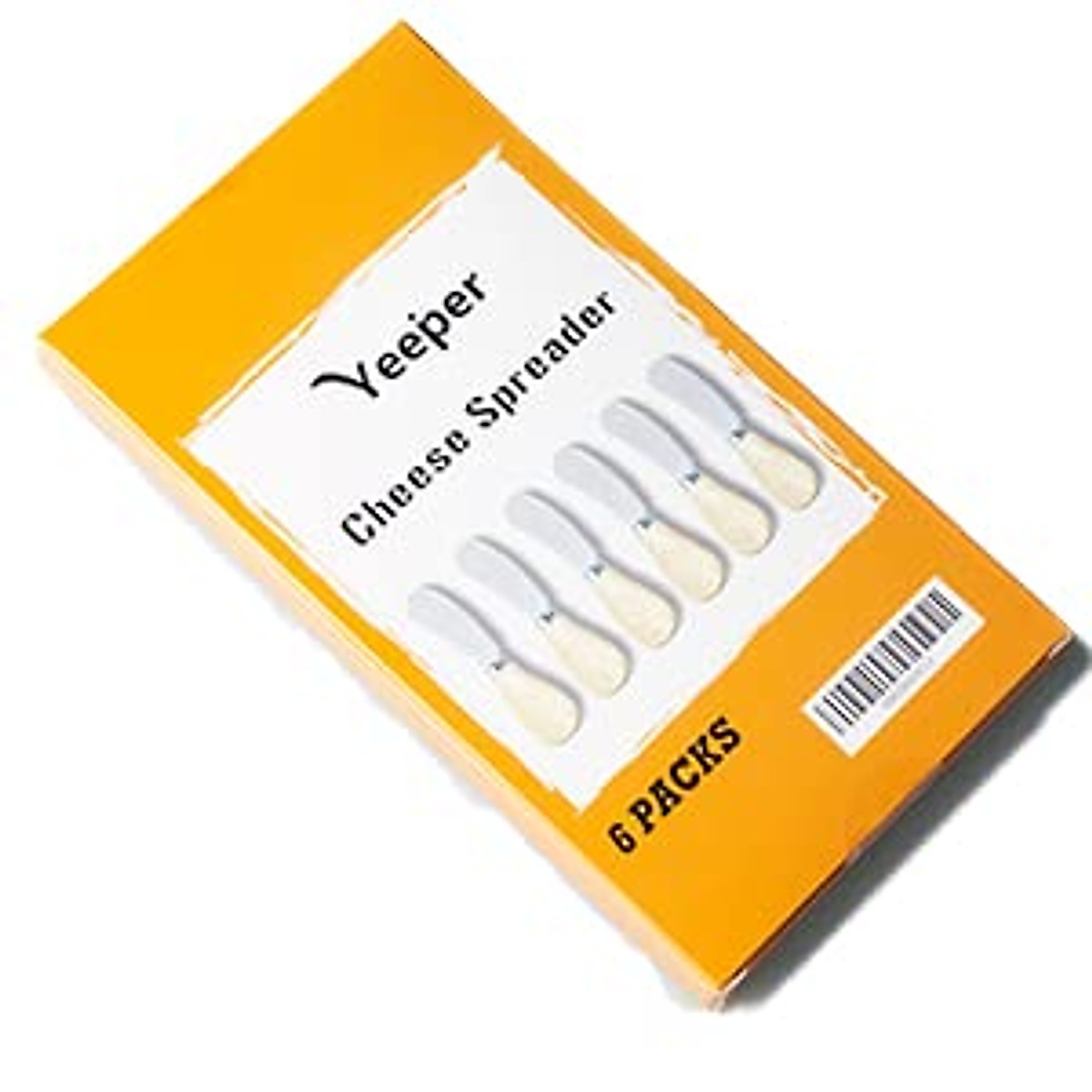 Yeeper Little Cheese Spreader Knives, Wooden Handle, 5 inch, Stainless Steel Cocktail Knives Spreaders for Condimets, Cheese, Butter, Charcuterie Board Accessories