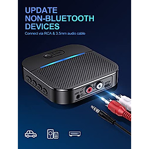 COMSOON Bluetooth Receiver for Car/Home Stereo/Speakers, 3D Surround Sound Bluetooth Car Stereo Digital Media Receivers for Music Streaming/Hands-Free Calling + 3.5mm AUX/RCA Cable