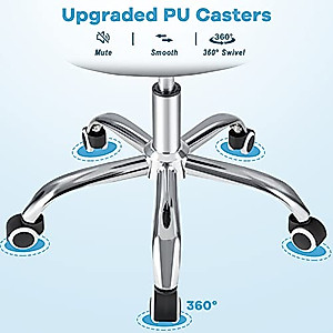 Giantex Home Office Desk Chair Set of 2, Armless Plastic Swivel Rolling Task Chair w/Soft PU Leather Cushion & Universal Casters, Modern Computer Chair for Dorm Bedroom Living Room, Black