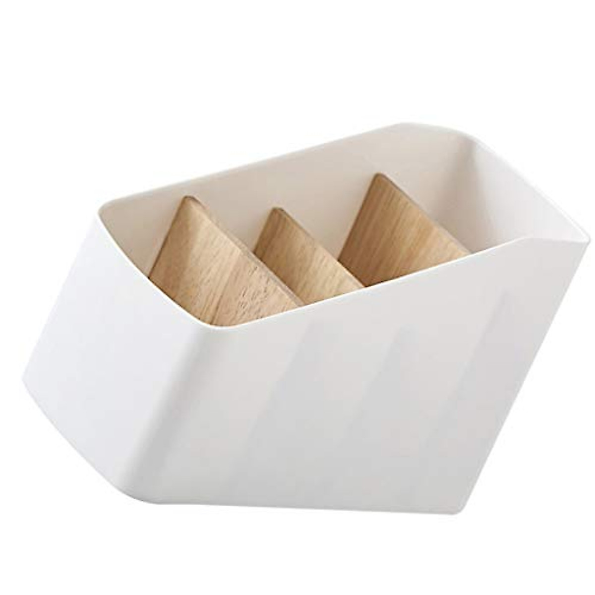 UXZDX 1PC Creative Wood and Desktop Storage Basket Multi-Compartment Storage Box Detachable Slot Style Organizer for Home Offi