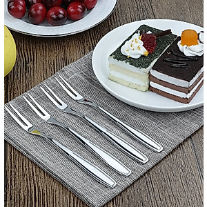 Pekky Stainless Steel Fruit Forks Mini Cake Forks, 12 Pieces