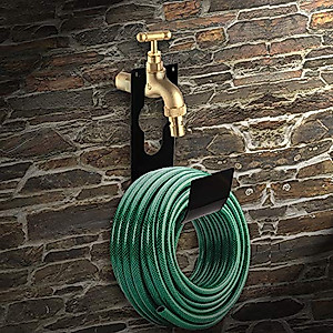Hourleey Garden Hose Hanger, Heavy Duty Hose Holder Fit to 25ft 50ft 75ft 100ft Water Hose (1-Pack)