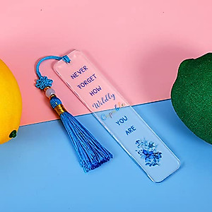 Book Lovers Gifts Inspirational Acrylic Bookmark with Tassel for Girls Boys Daughter Son Teen Friends Christmas Birthday Graduation Book Mark for Coworker Colleague Employee Farewell Leaving Gift