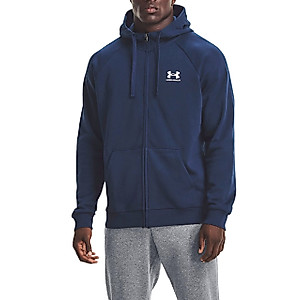 Under Armour Men's UA Rival Fleece Full Zip Hoodie (as1, alpha, 5x_l, regular, regular, Academy/White-408, 5X-Large)