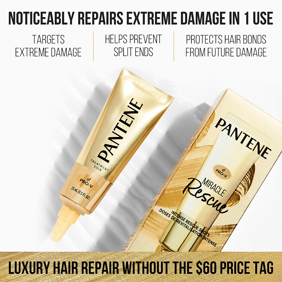 Pantene Classic Clean Shampoo Twin Pack, Pro-V Nutrients for Dry, Color-Treated Hair, Healthy Looking Hair Every Wash, Antioxidant-Rich, 27.7 Fl Oz Each + Miracle Rescue Shot (0.5 Oz)