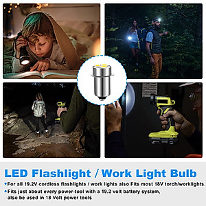 Flashlight LED Light Bulb for Ryobi Craftsman Milwaukee Flashlight ／Work Light Replacement 18V 19.2V Flashlight Maglite LED Bulb - 3 Pack